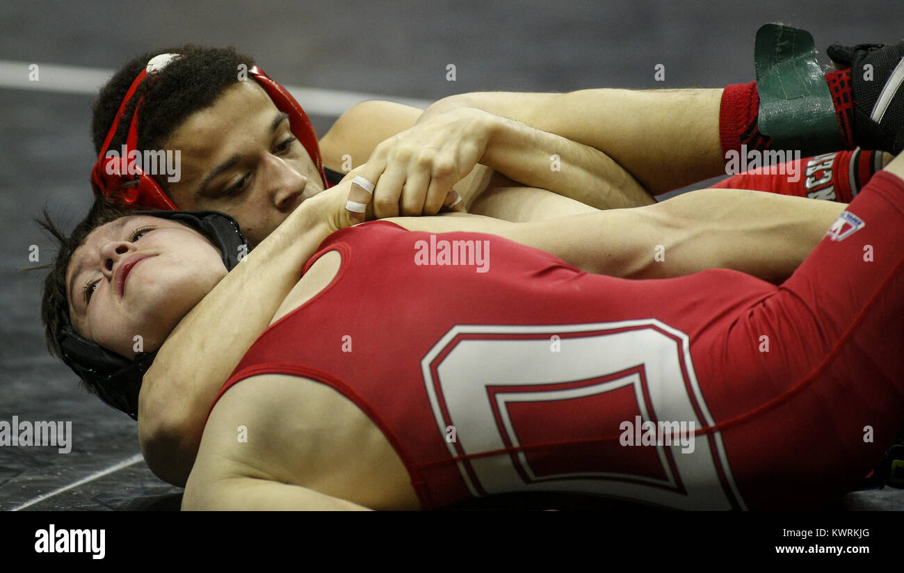 Des Moines, Iowa, USA. 16th Feb, 2017. North Scott's Jacob Schipper ...