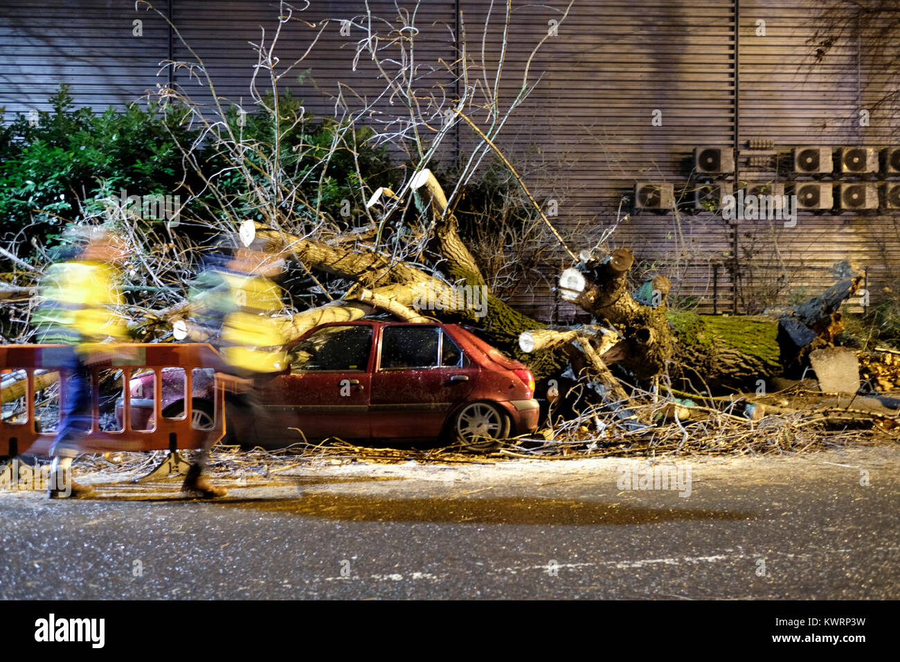 Car trees accident crushed hi-res stock photography and images - Alamy