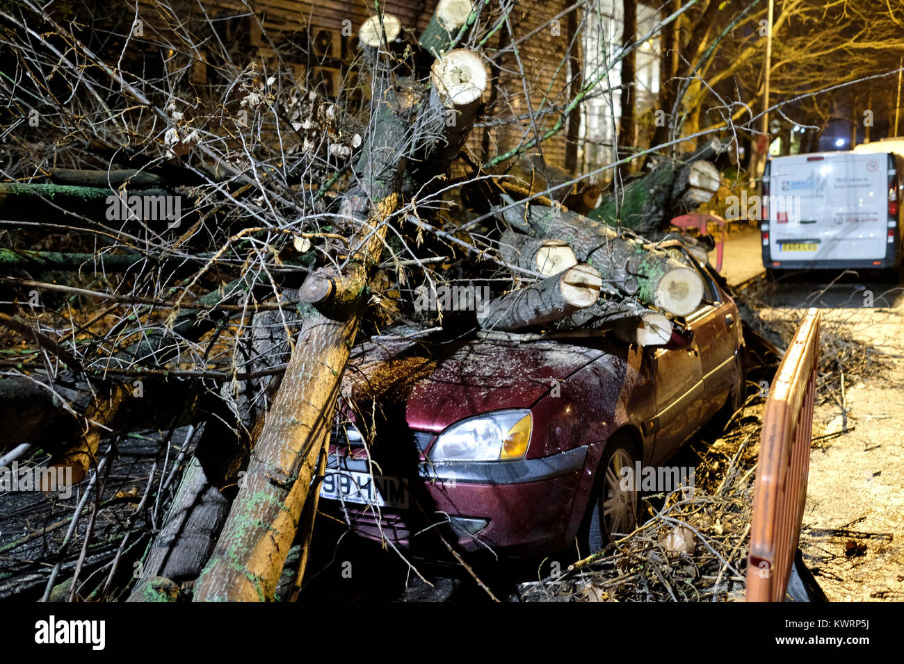 Car trees accident crushed hi-res stock photography and images - Alamy