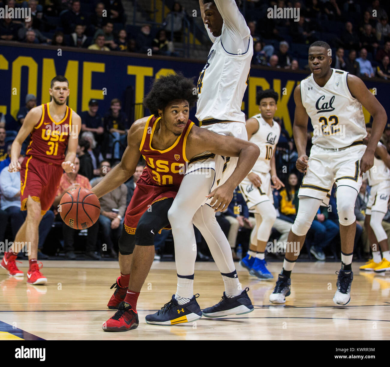 Jan 4 2018 Berkeley, CA U.S.A. USC guard Elijah Stewart (30 ) take the ...
