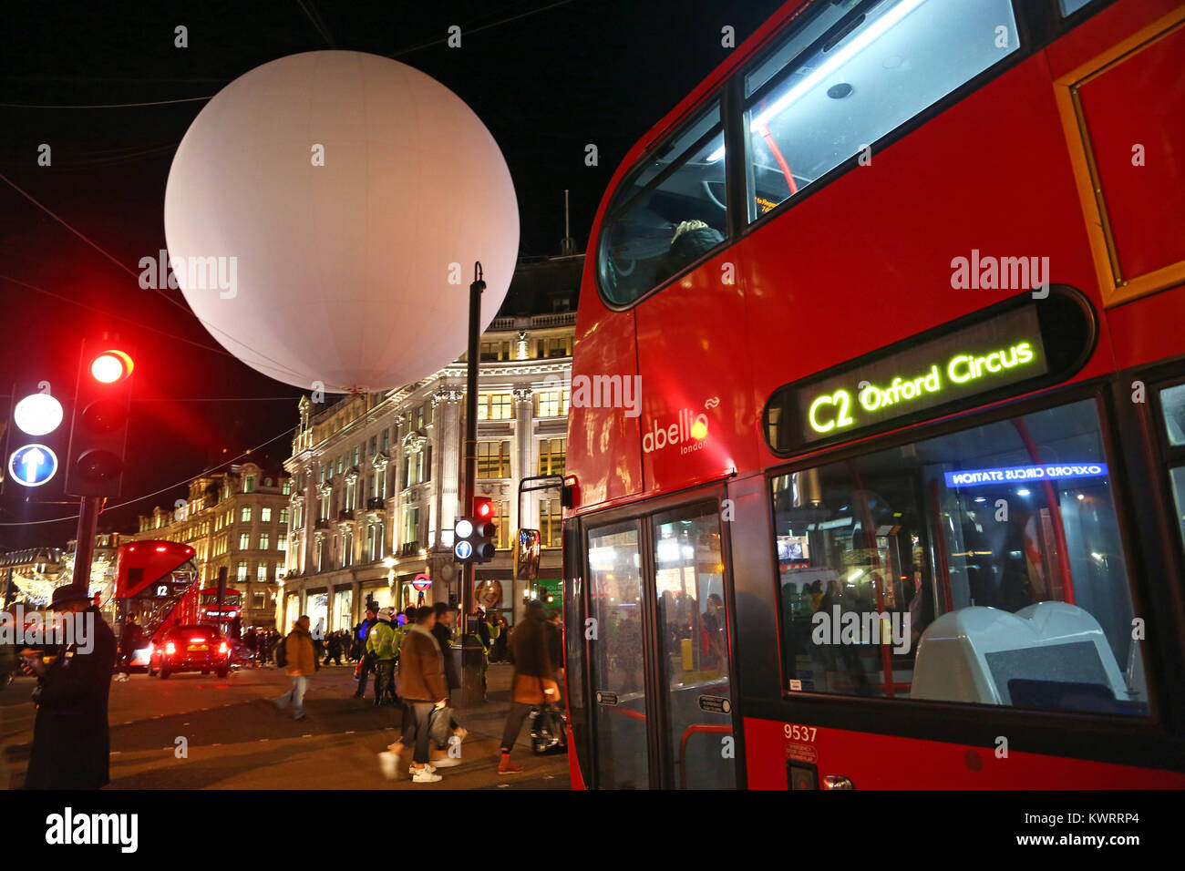 London, UK. 4th Jan, 2018. A giant inflatable balloon was installed at ...