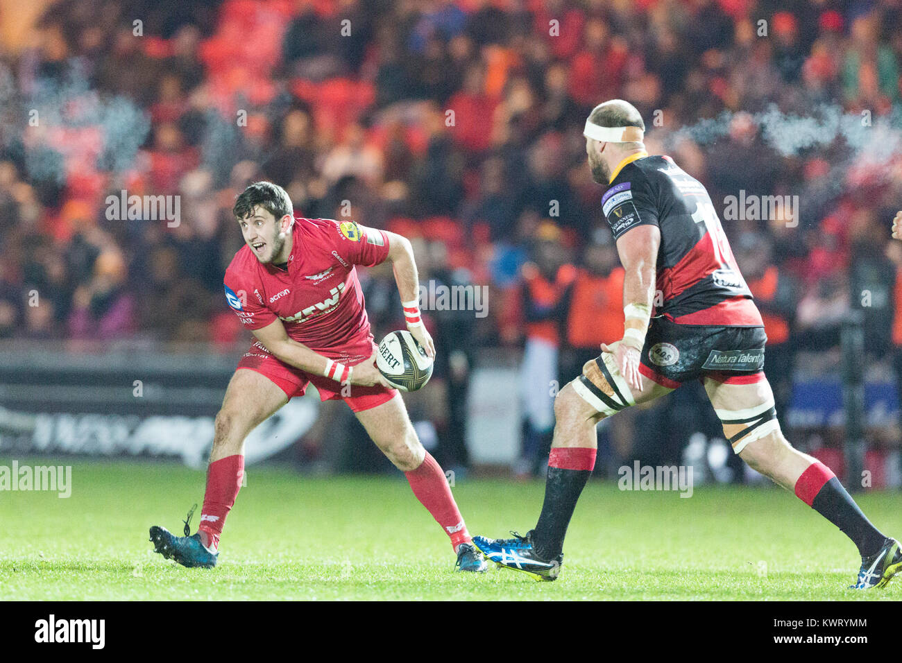Parc y Scarlets, Llanelli, Wales, UK. Friday 5 January 2018. Scarlets ...