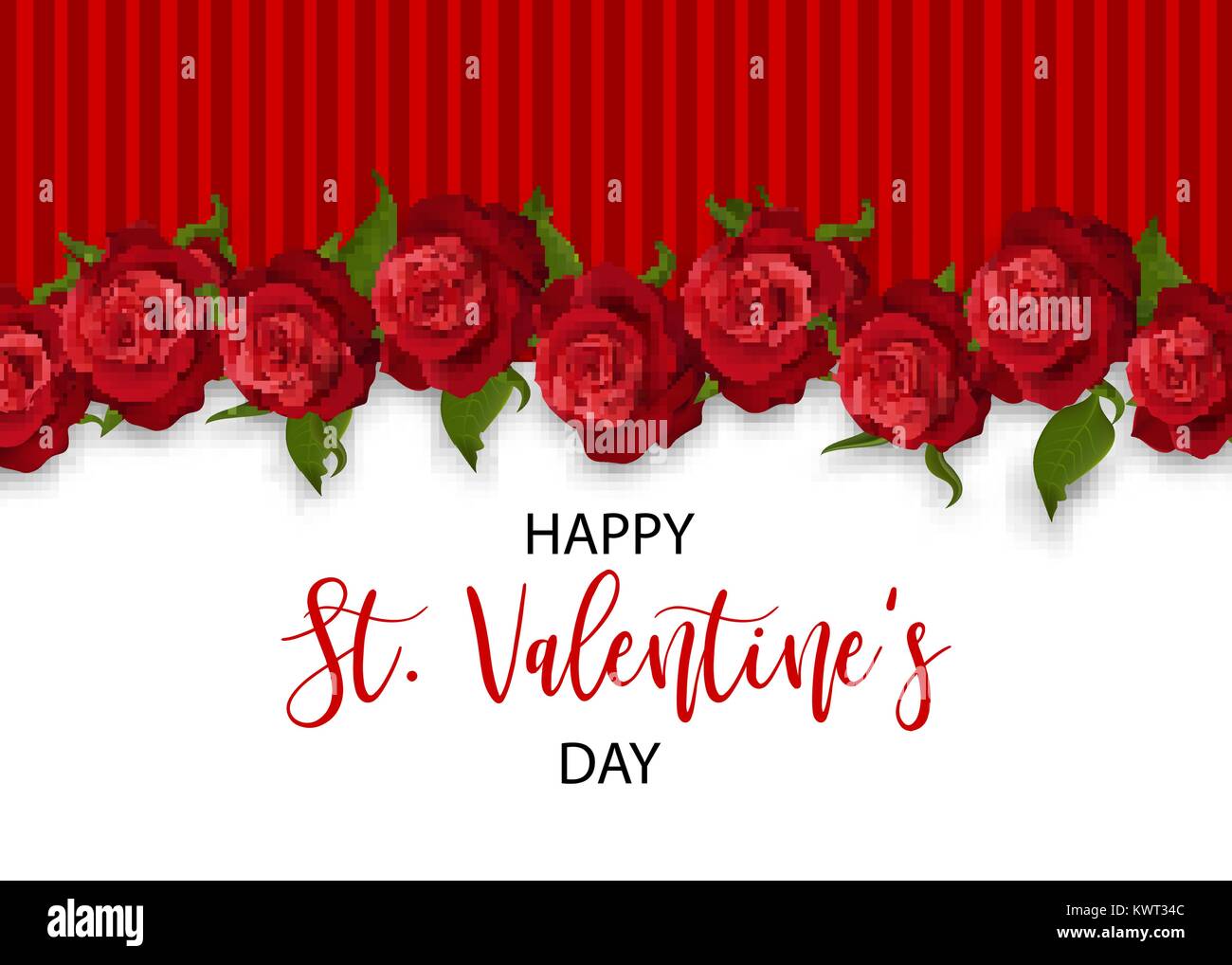 Realistic red rose valentines card Stock Vector Image & Art - Alamy