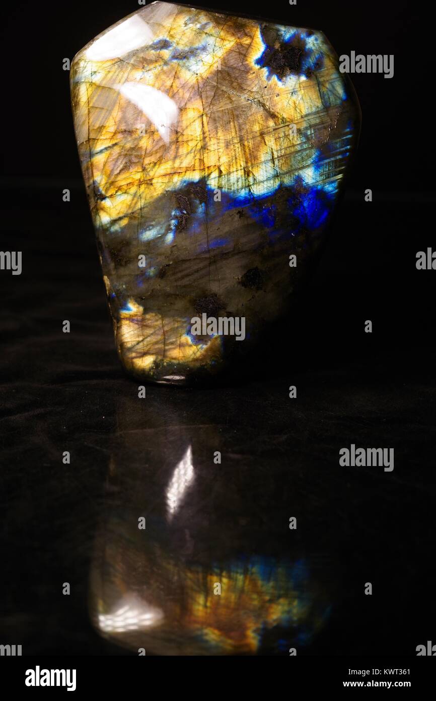 Macro Abstract Photo of Labradorite Geological Sample Displaying ...