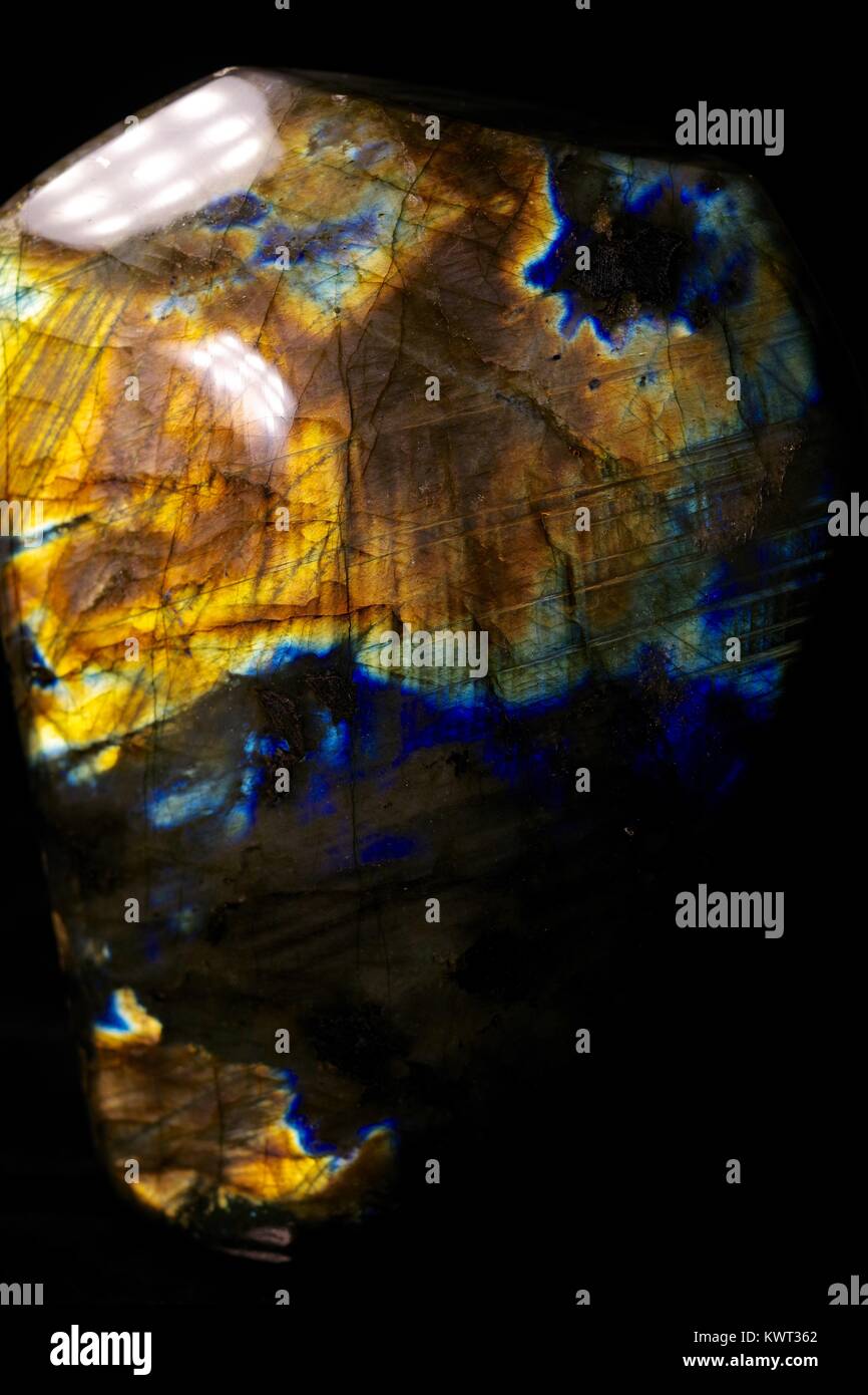 Macro Abstract Photo of Labradorite Geological Sample Displaying ...