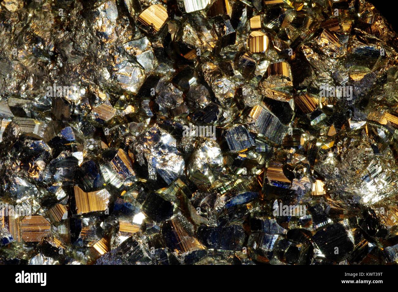 Iron Pyrite (Fool's Gold) Geology Sample. Macro Photogaph, Devon, UK ...