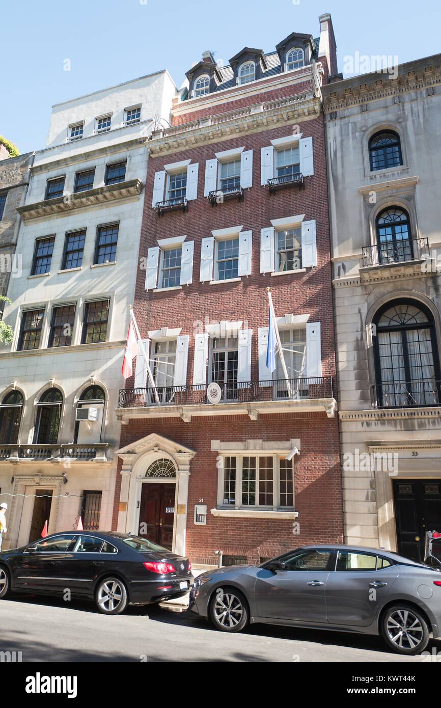 Facade of the Austrian embassy on the Upper East Side of Manhattan, New ...