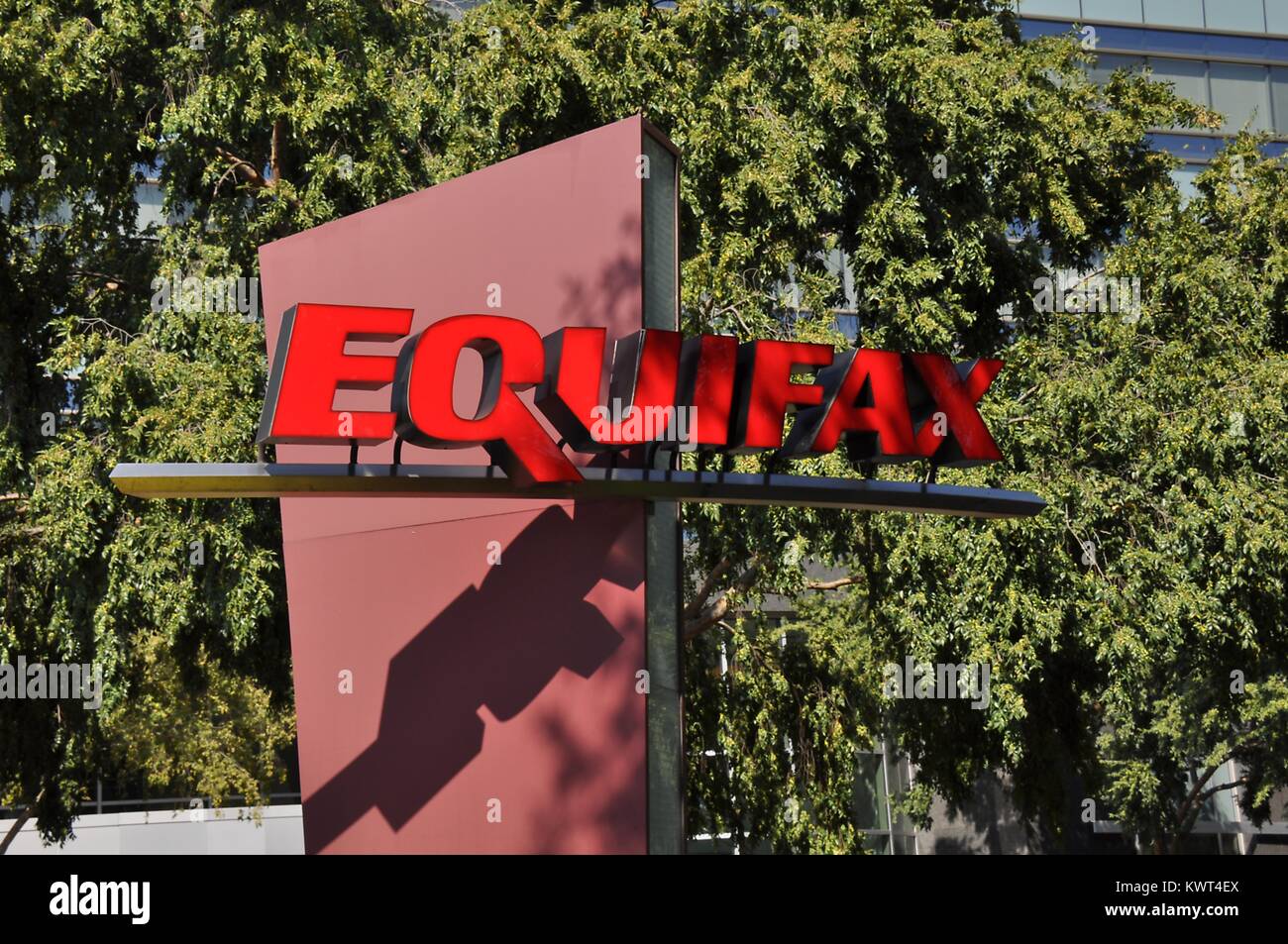 Sign with logo and a portion of the main building are visible at the ...