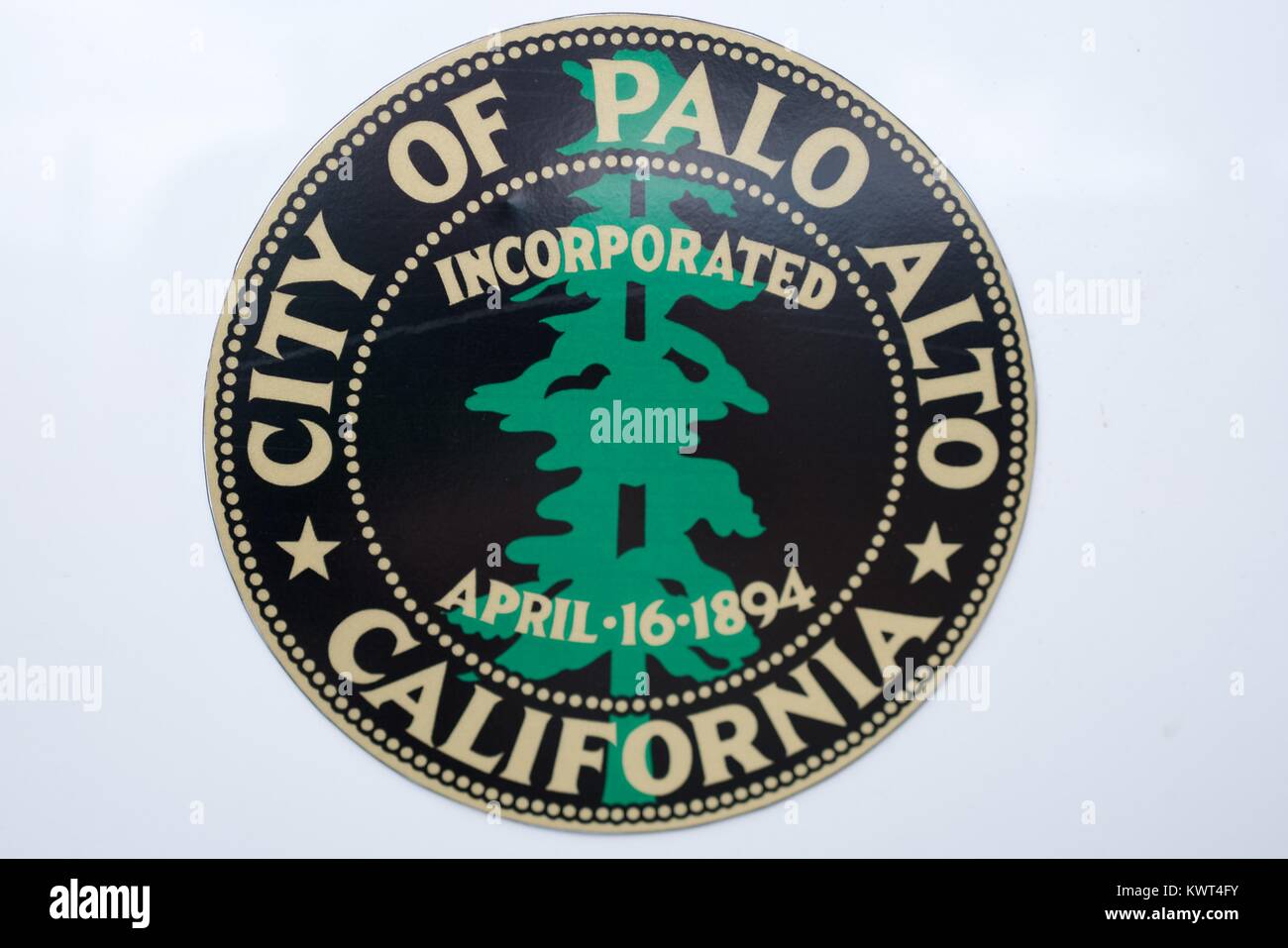 Close-up of the logo of the City of Palo Alto, Silicon Valley, Palo ...