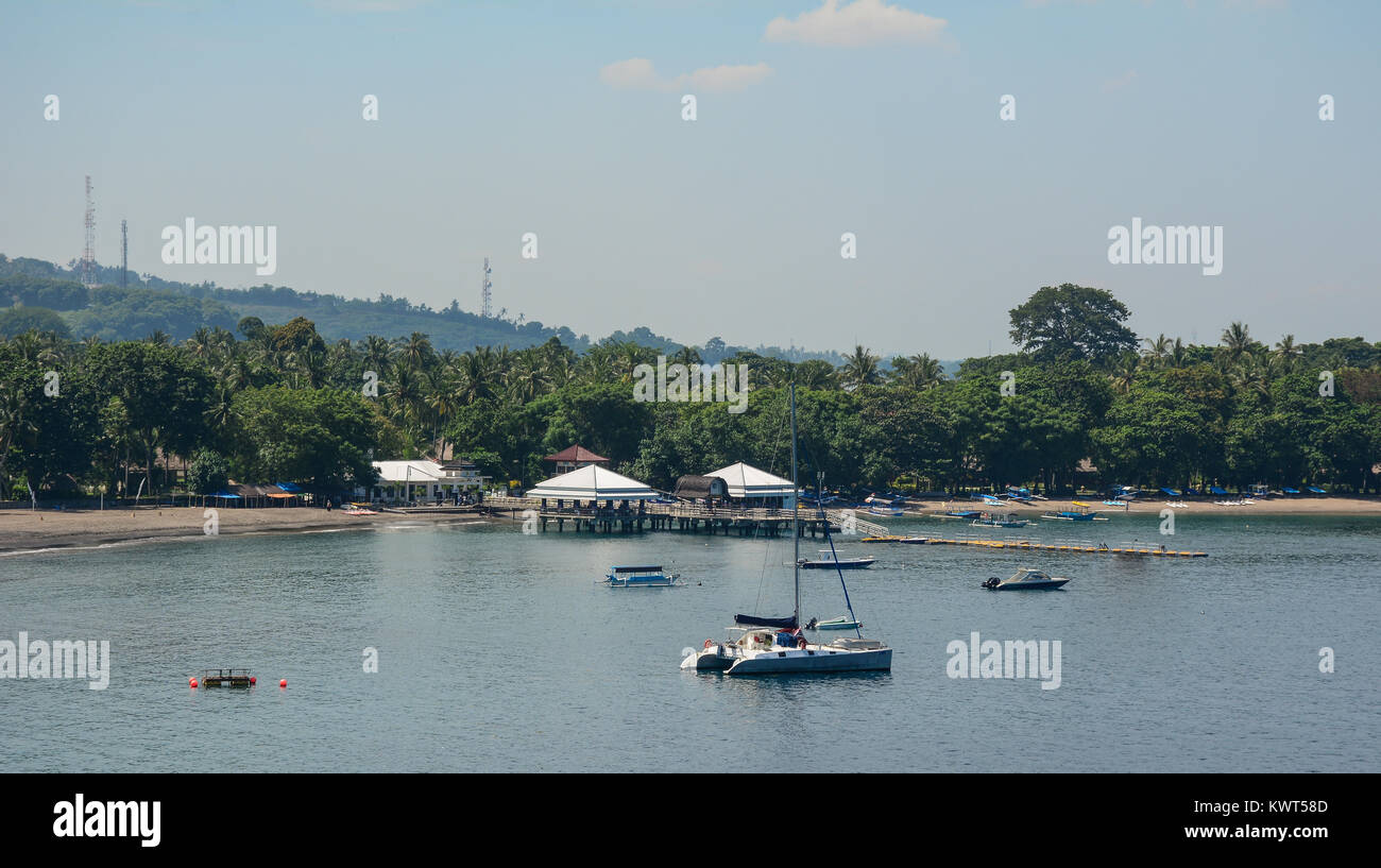 Tourist jetty in Lombok Island, Indonesia. Lombok is an Indonesian ...