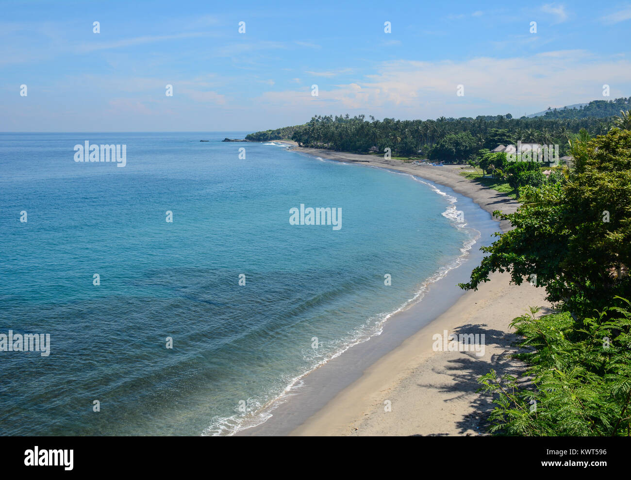 Beautiful sand beach and sea in Lombok Island, Indonesia Stock Photo ...