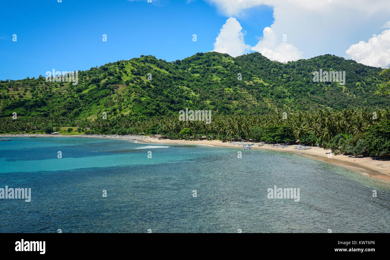 Beautiful sea at summer on Lombok Island, Indonesia. Lombok has lots of ...