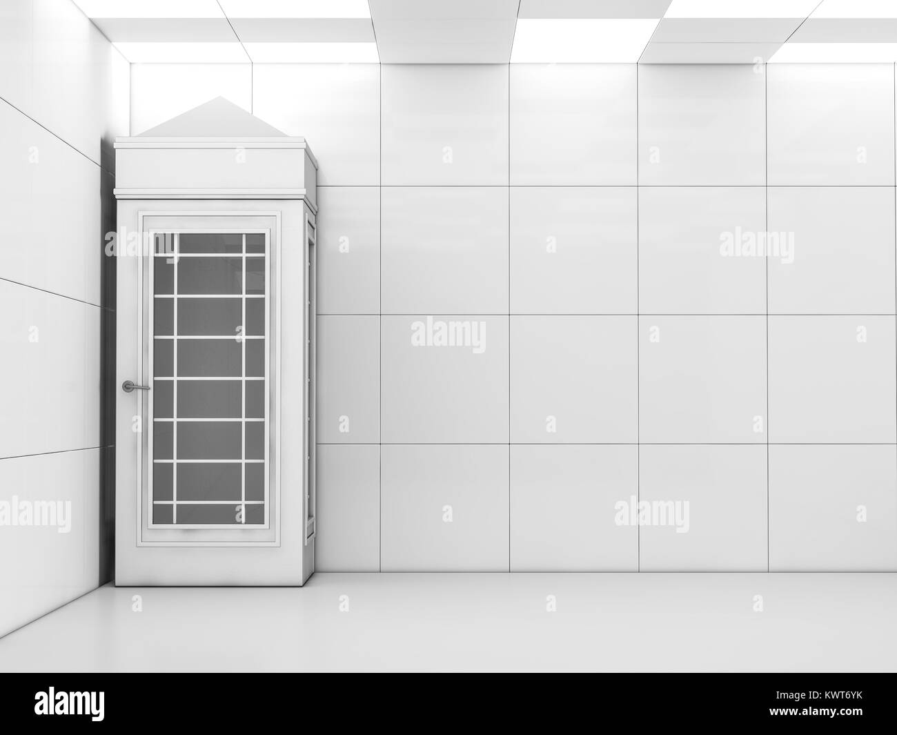 White empty room interior with call-box. 3D rendering Stock Photo - Alamy