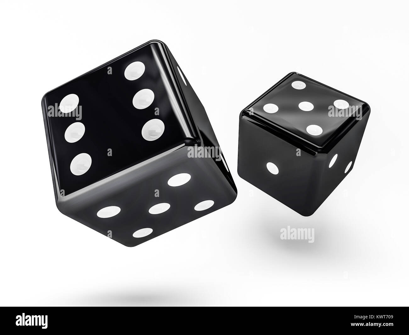 Casino dice isolated on white, 3d rendering Stock Photo - Alamy