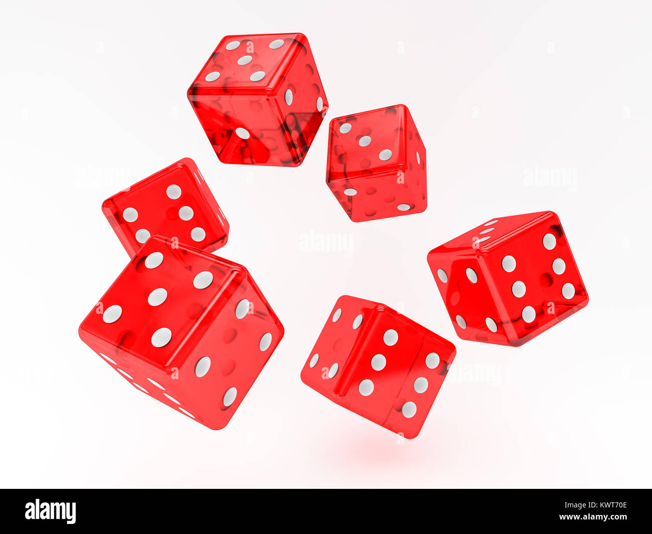 Casino dice isolated on white, 3d rendering Stock Photo - Alamy