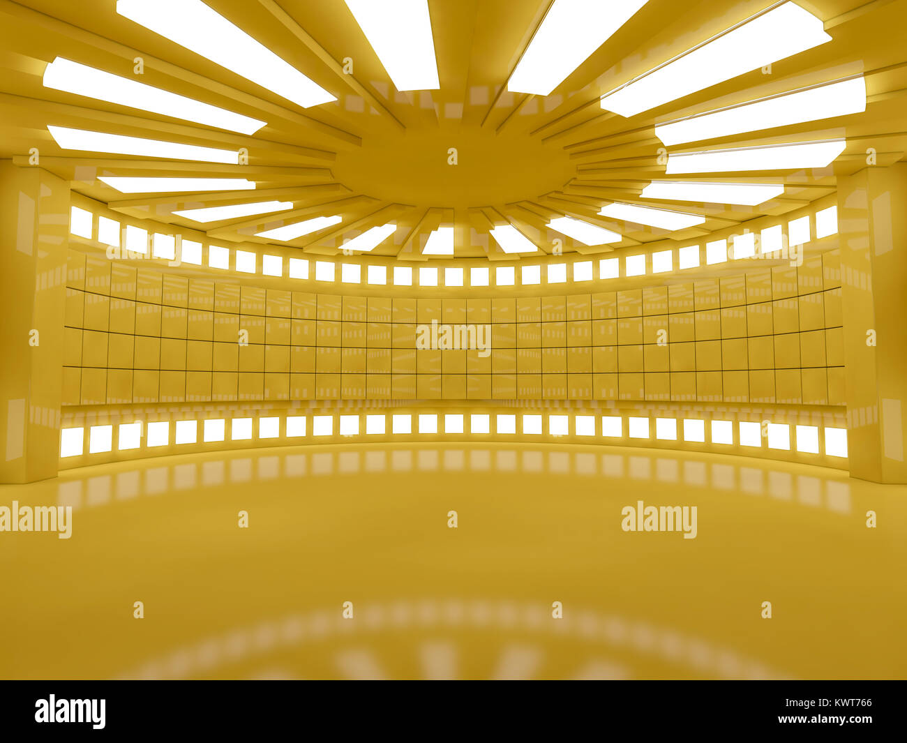 Empty yellow room interior with lamps. 3D rendering Stock Photo - Alamy
