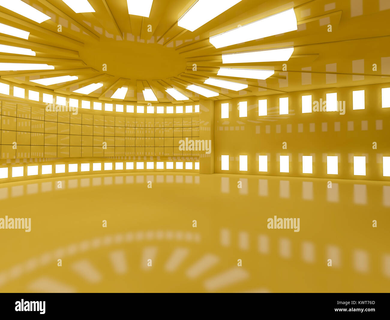 Empty yellow room interior with lamps. 3D rendering Stock Photo - Alamy