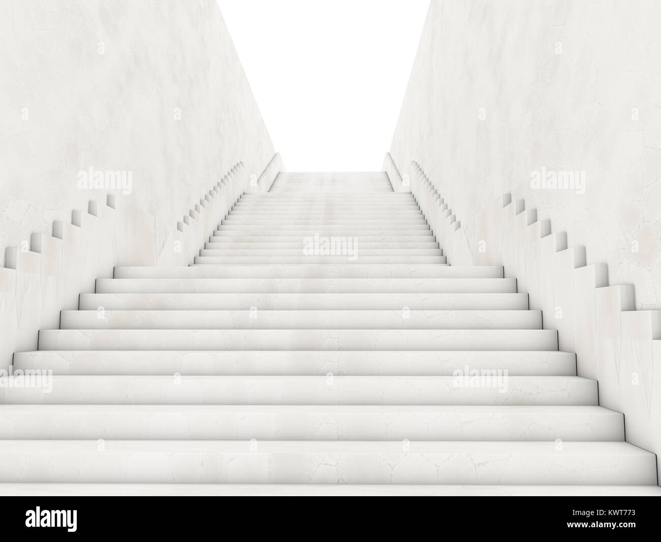 Architectural concept with stairs. 3D rendering Stock Photo - Alamy