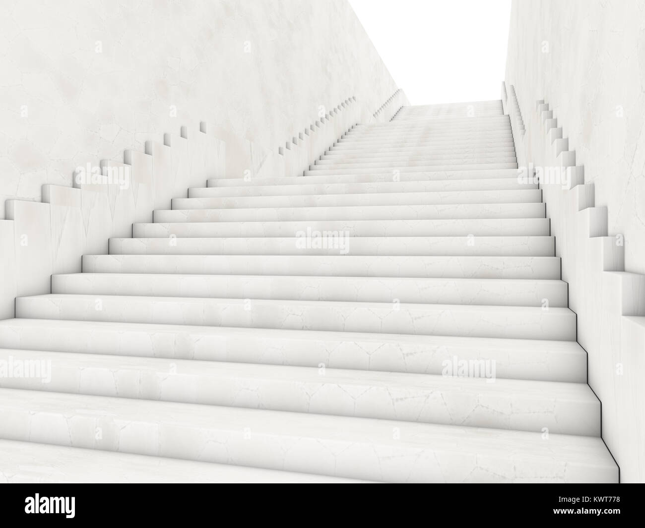 Architectural concept with stairs. 3D rendering Stock Photo - Alamy