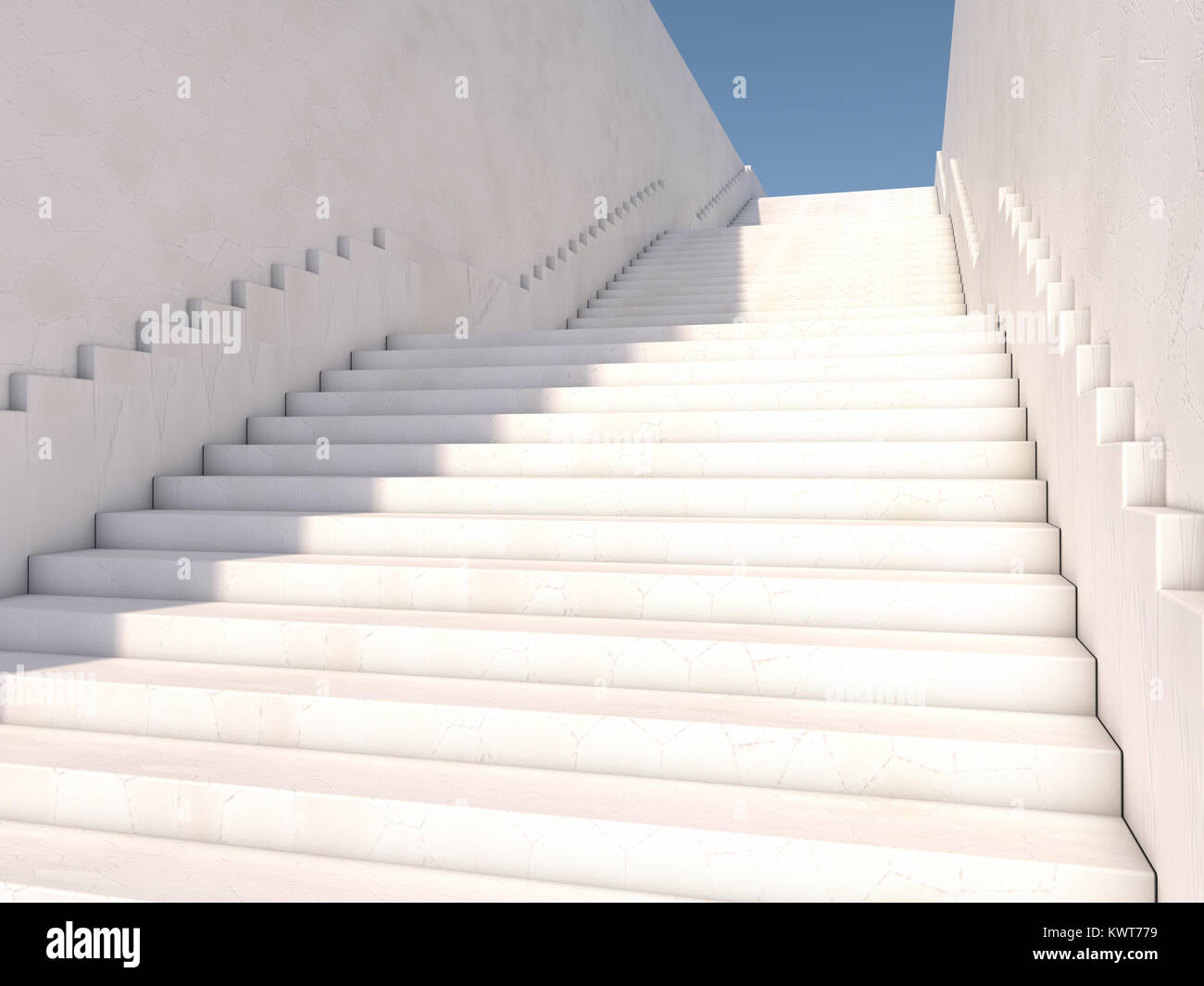 Architectural concept with stairs. 3D rendering Stock Photo - Alamy