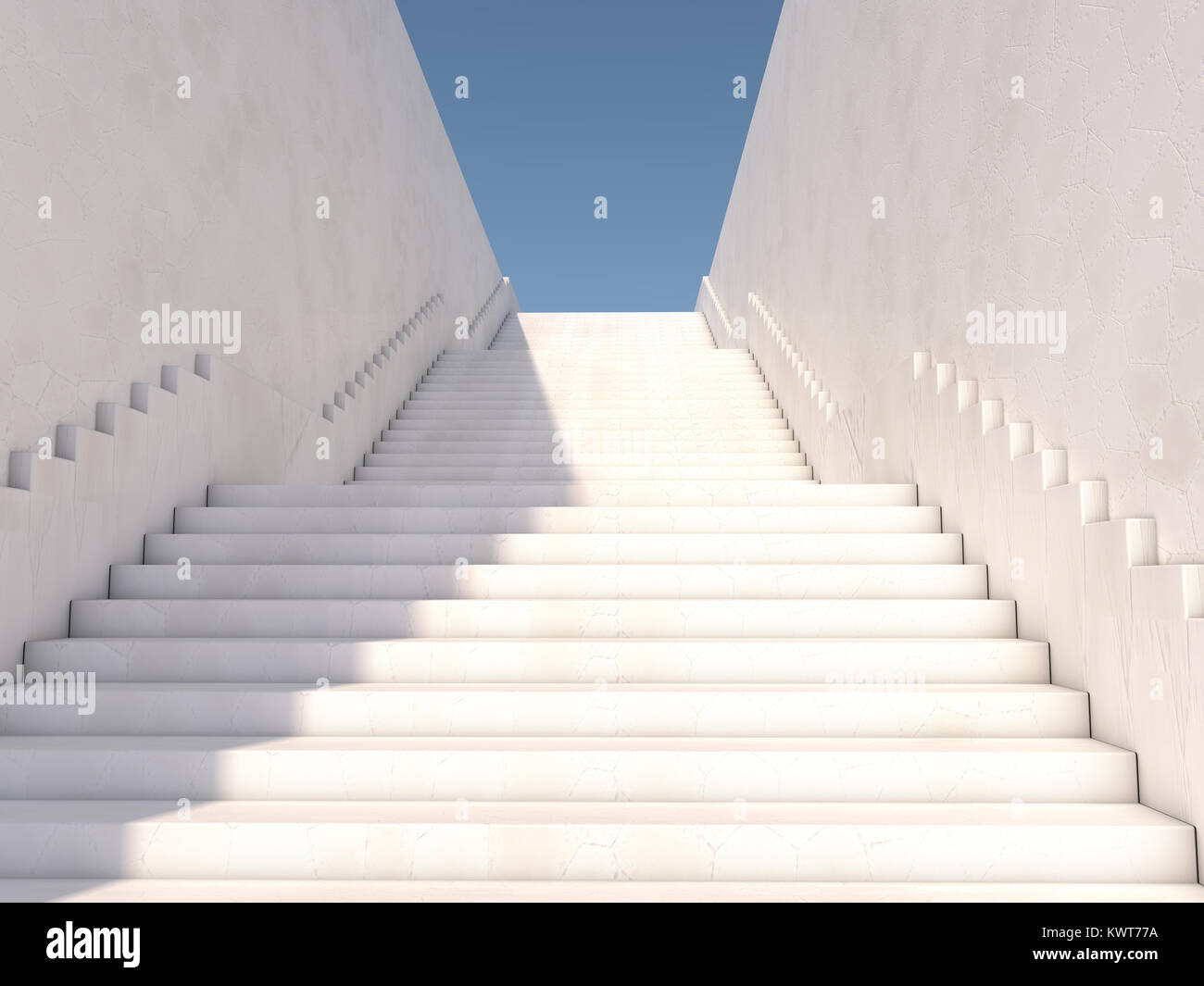 Architectural concept with stairs. 3D rendering Stock Photo - Alamy