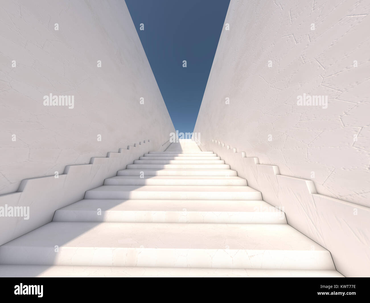 Architectural concept with stairs. 3D rendering Stock Photo - Alamy