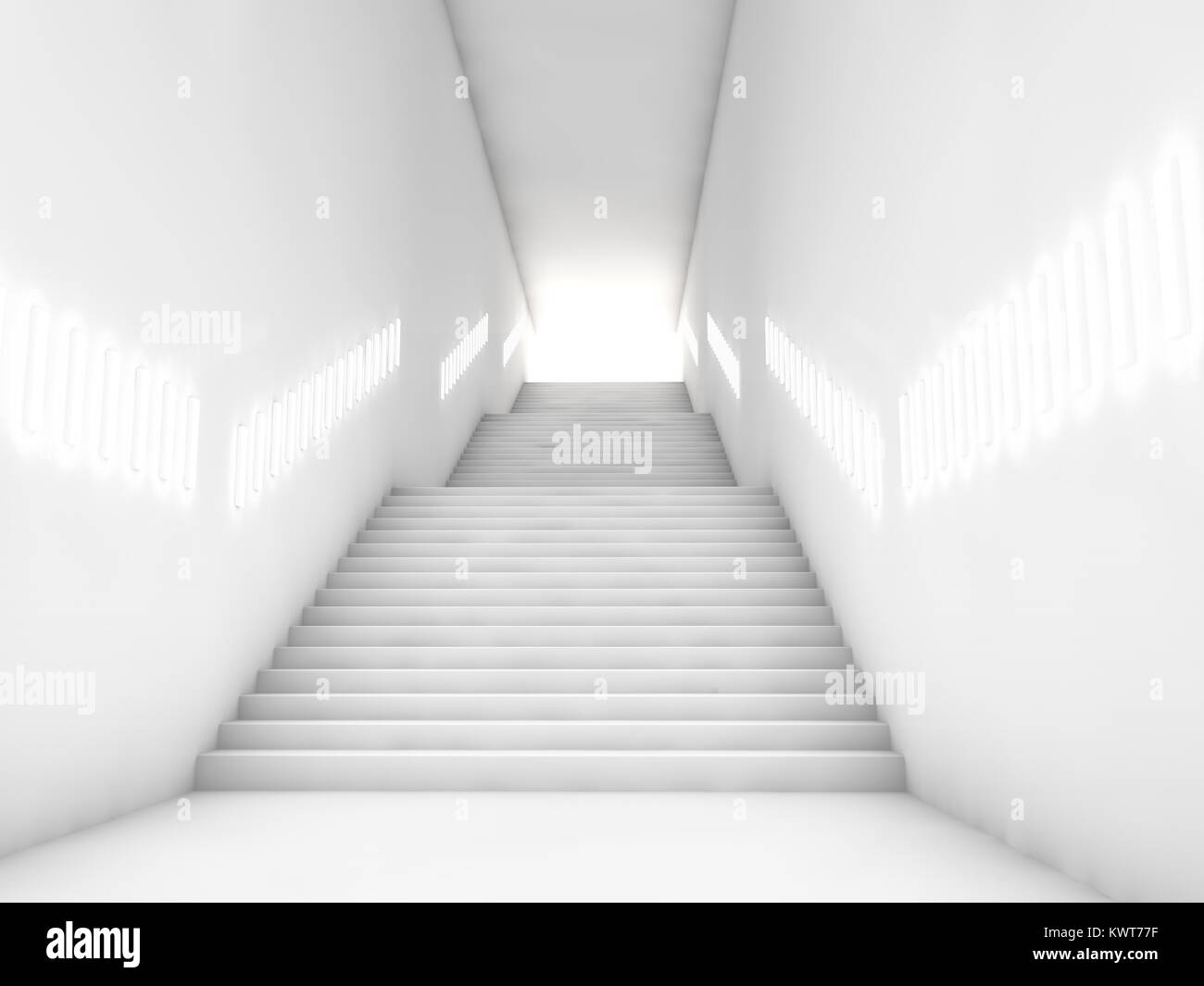 Architectural concept with stairs. 3D rendering Stock Photo - Alamy