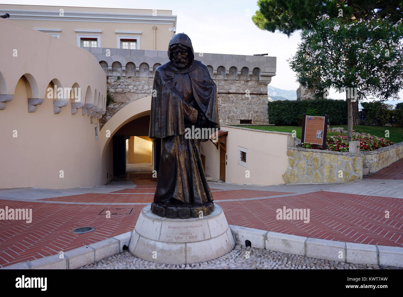 MONACO, MONACO - CIRCA JULY 2015 Grimaldi statue disguised as a monk ...