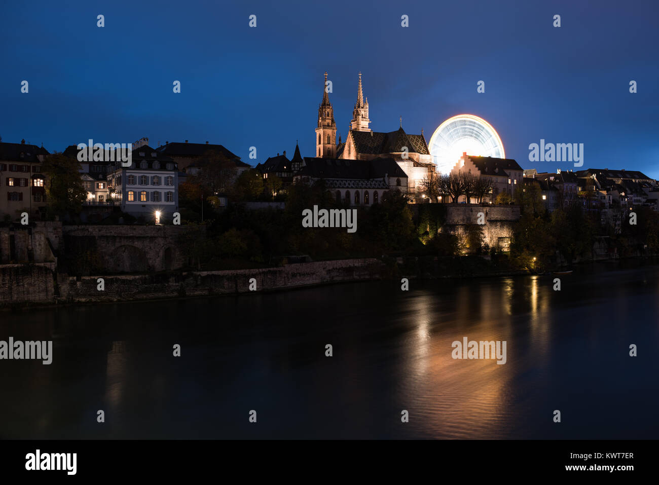 Basel switzerland cityscape at autumn fair Stock Photo - Alamy