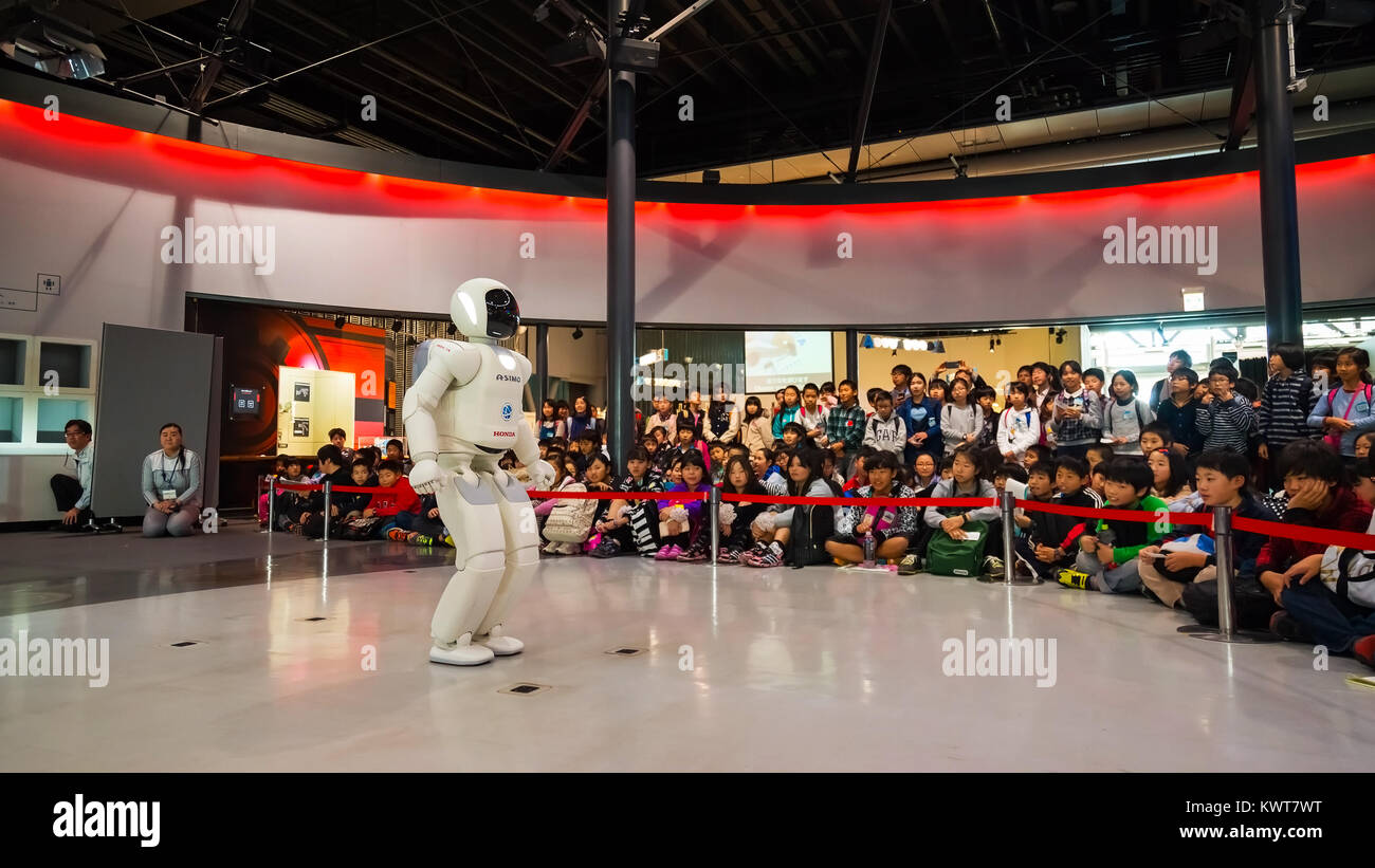 TOKYO, JAPAN - NOVEMBER 27 2015: Asimo, the humanoid robot created by ...