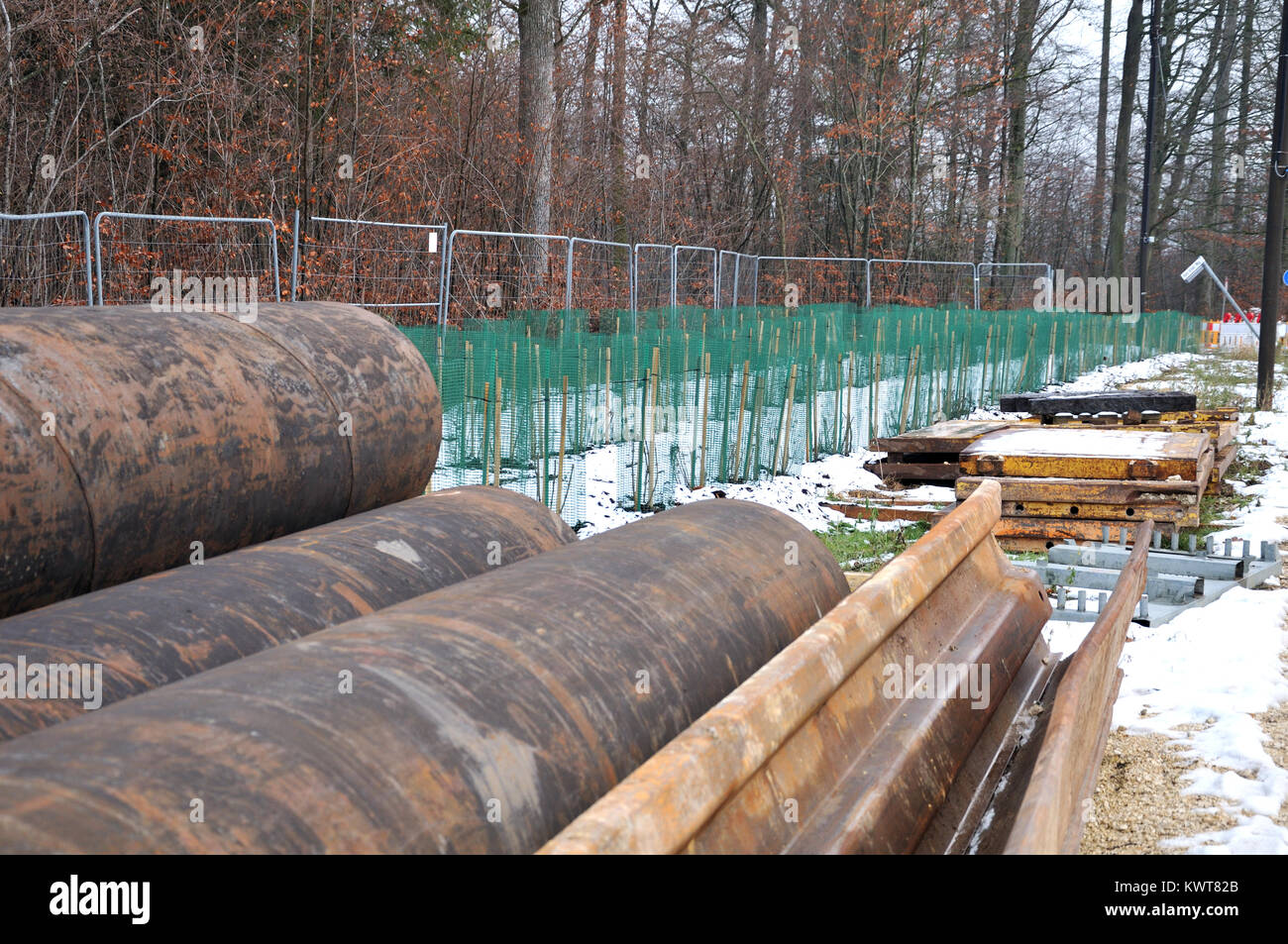 iron tubes at construction site Stock Photo - Alamy