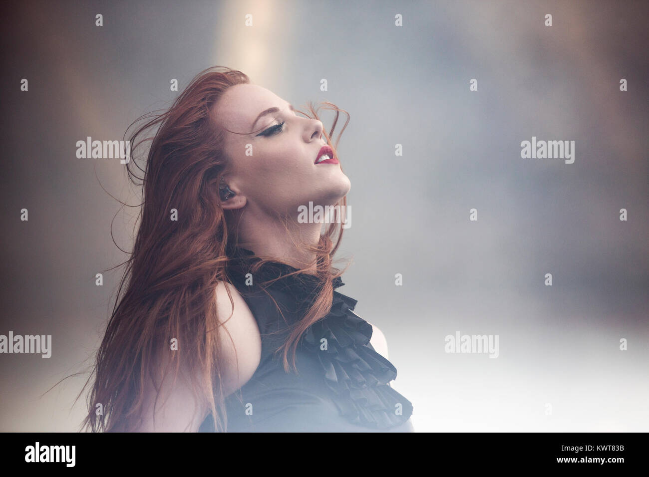 The Dutch symphonic metal band Epica performs a live concert at the ...