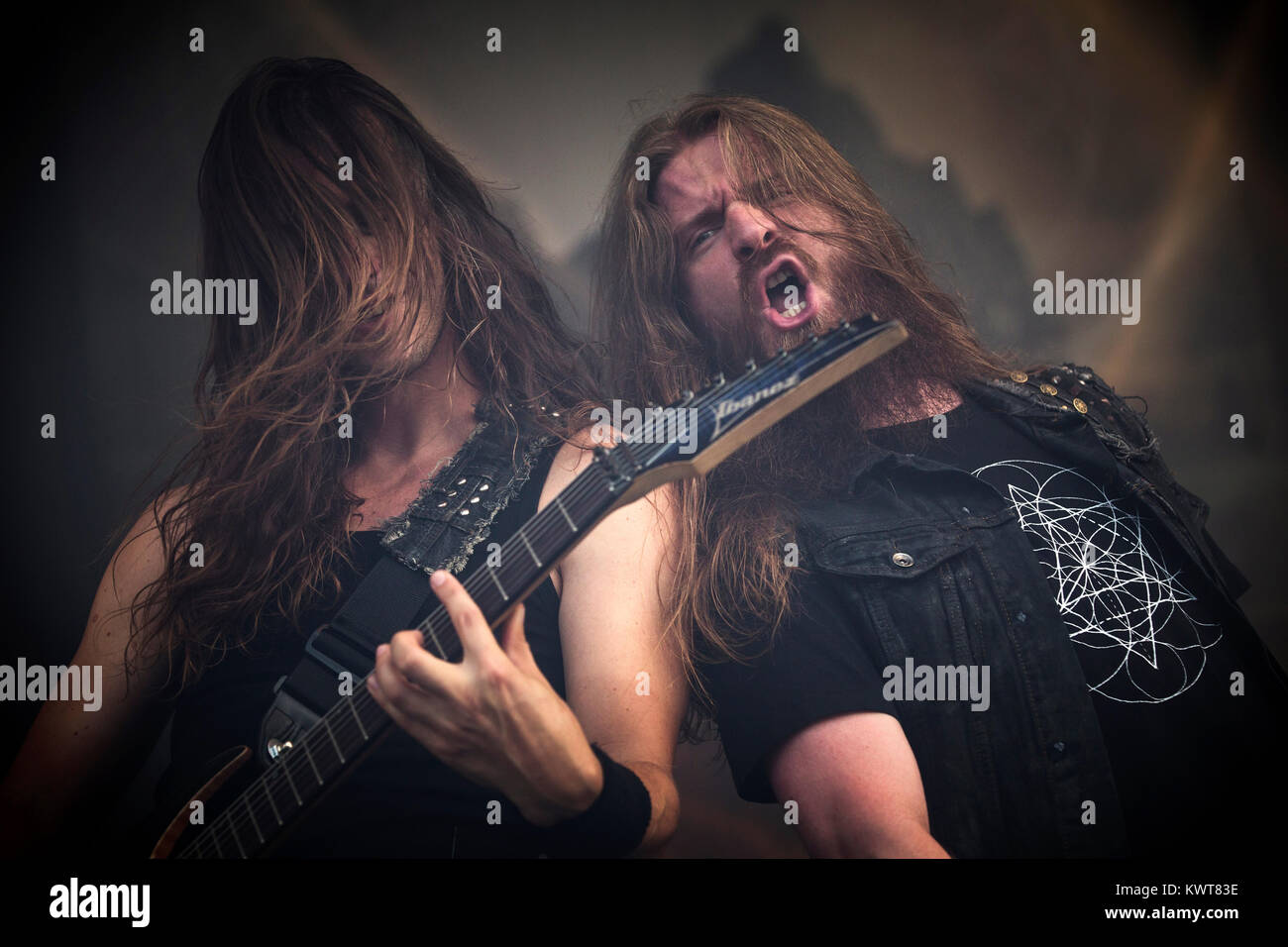 The Dutch symphonic metal band Epica performs a live concert at the ...
