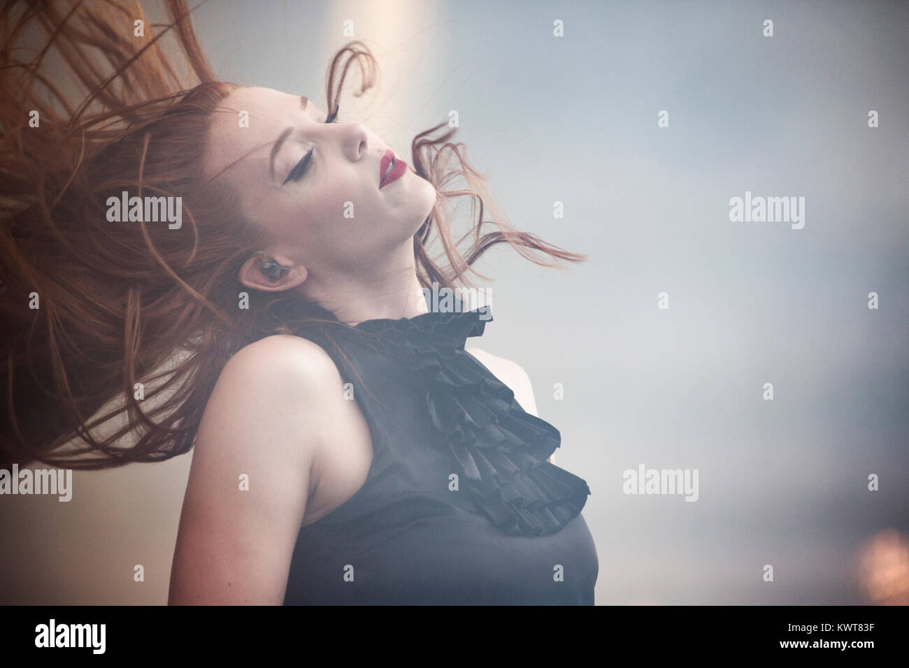 The Dutch symphonic metal band Epica performs a live concert at the ...