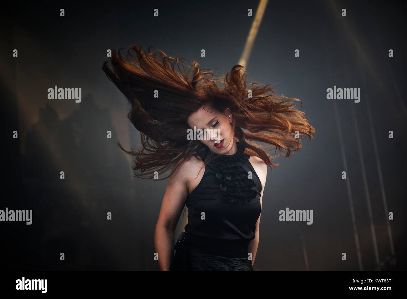 The Dutch symphonic metal band Epica performs a live concert at the ...