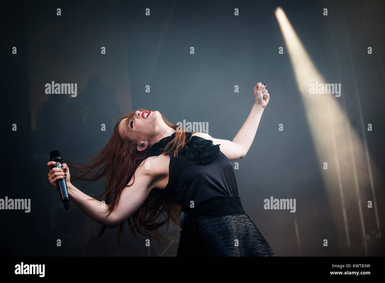 The Dutch symphonic metal band Epica performs a live concert at the ...