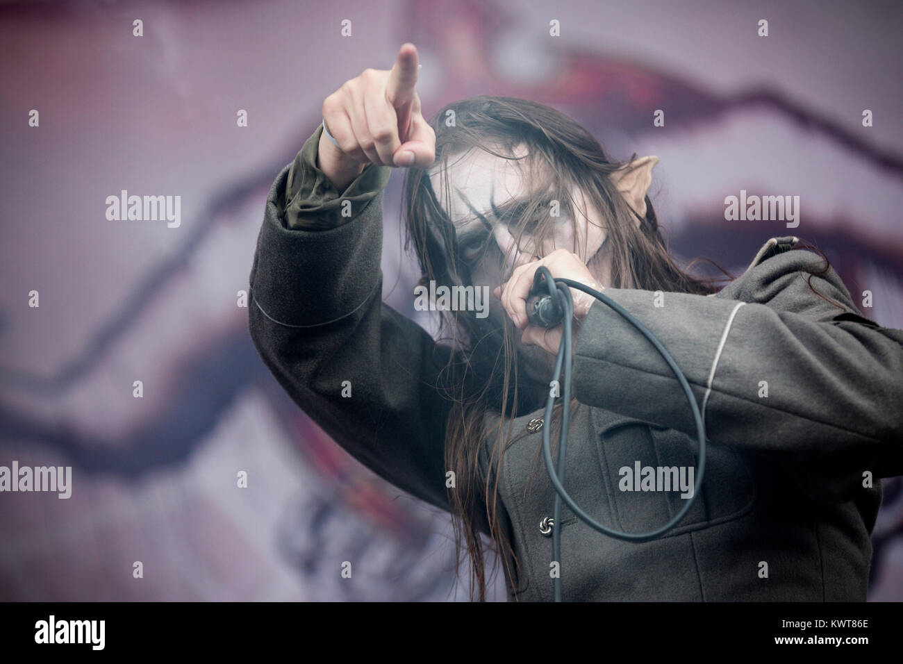 The Finnish folk metal band Finntroll performs a live concert at the ...