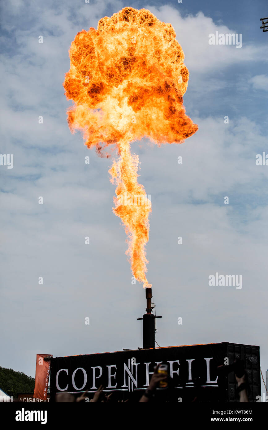 A huge fire cannon is lighting, firing and spicing up the atmosphere at ...