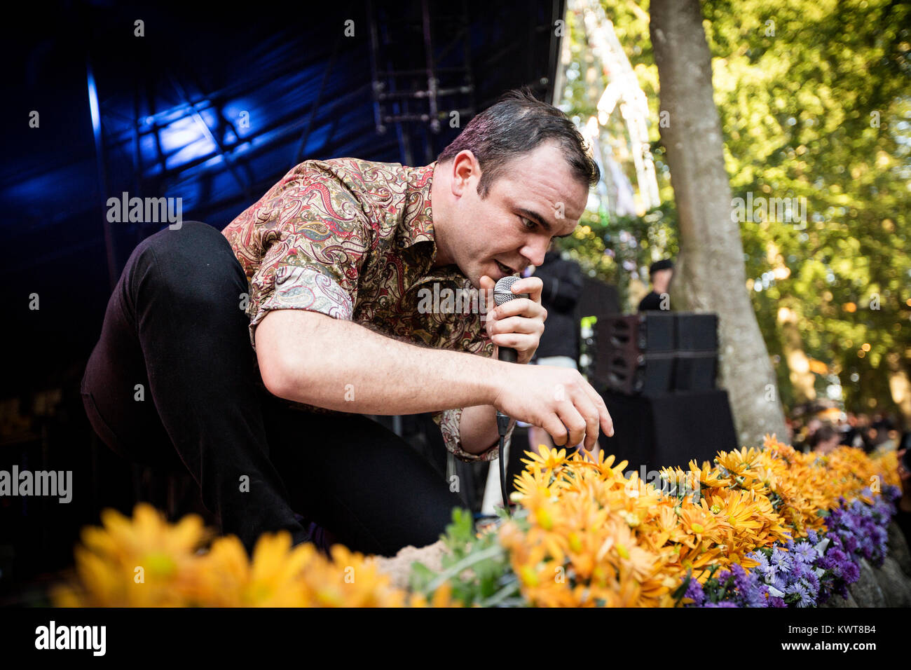 The American synthpop band Future Islands performs a live concert at ...