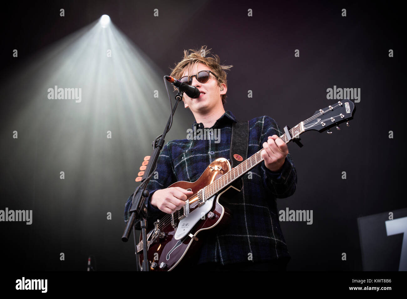 The English singer, songwriter and musician George Ezra performs a live ...