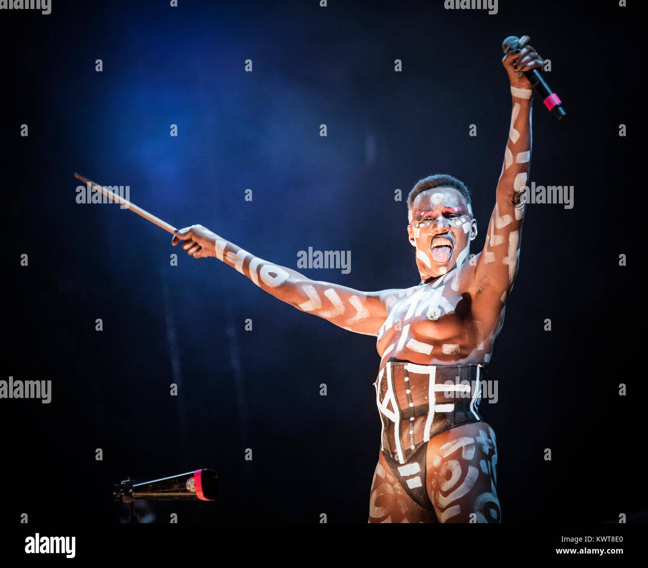 The Jamaican singer, songwriter, actress and model Grace Jones performs ...