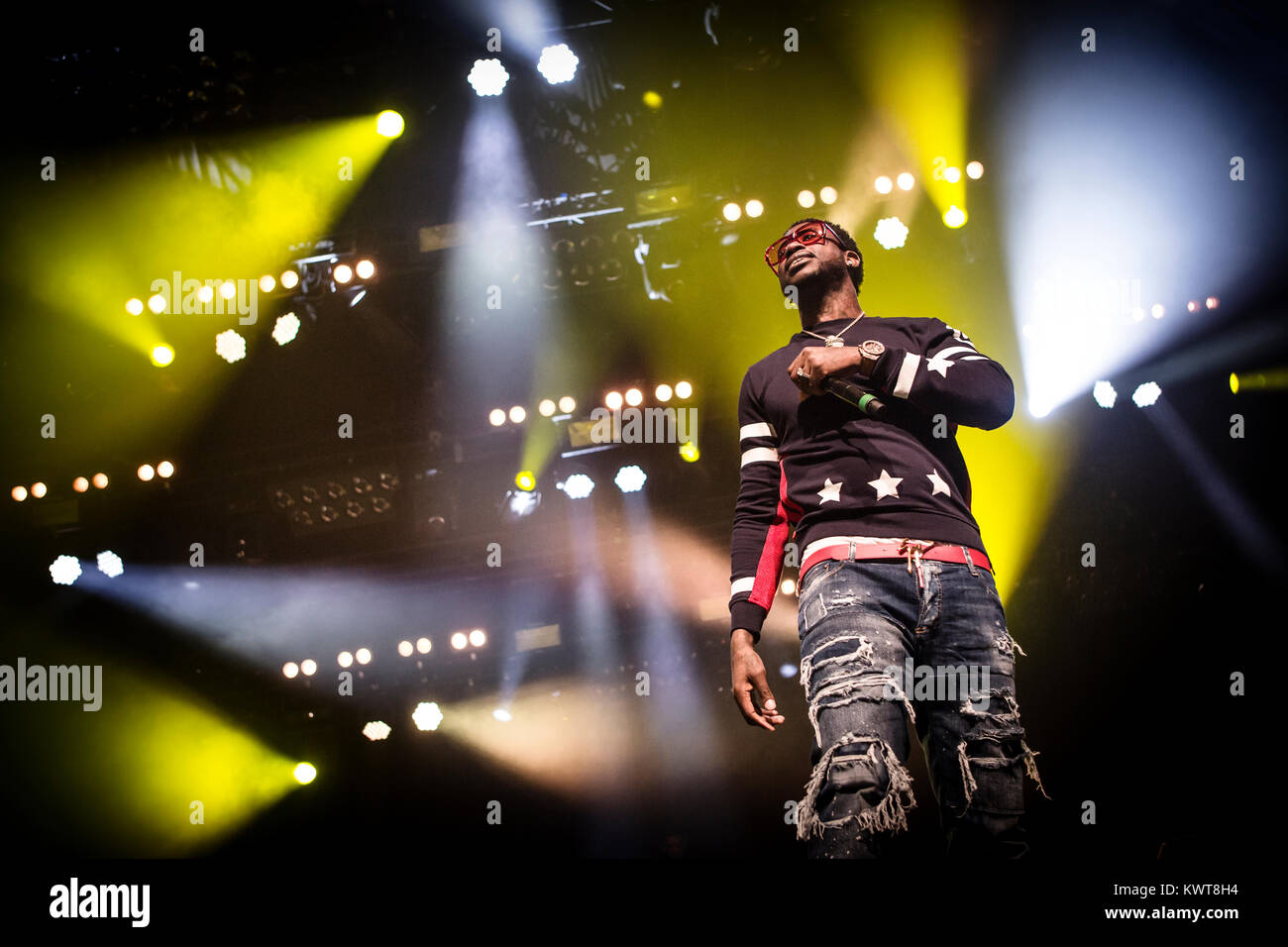 The American rapper and lyricist Gucci Mane performs a live concert ...