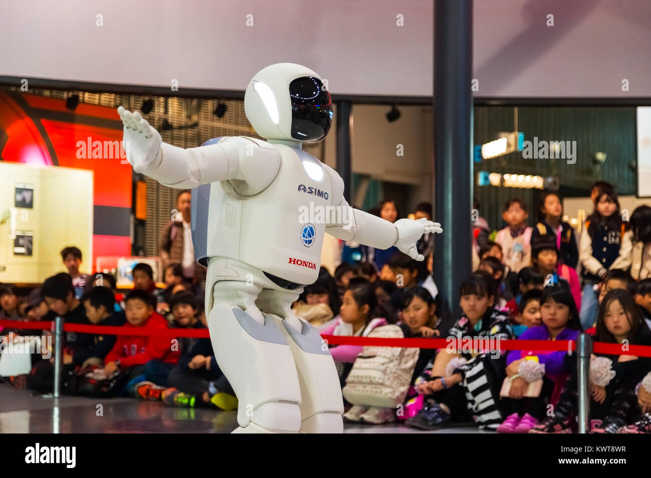 TOKYO, JAPAN - NOVEMBER 27 2015: Asimo, the humanoid robot created by ...