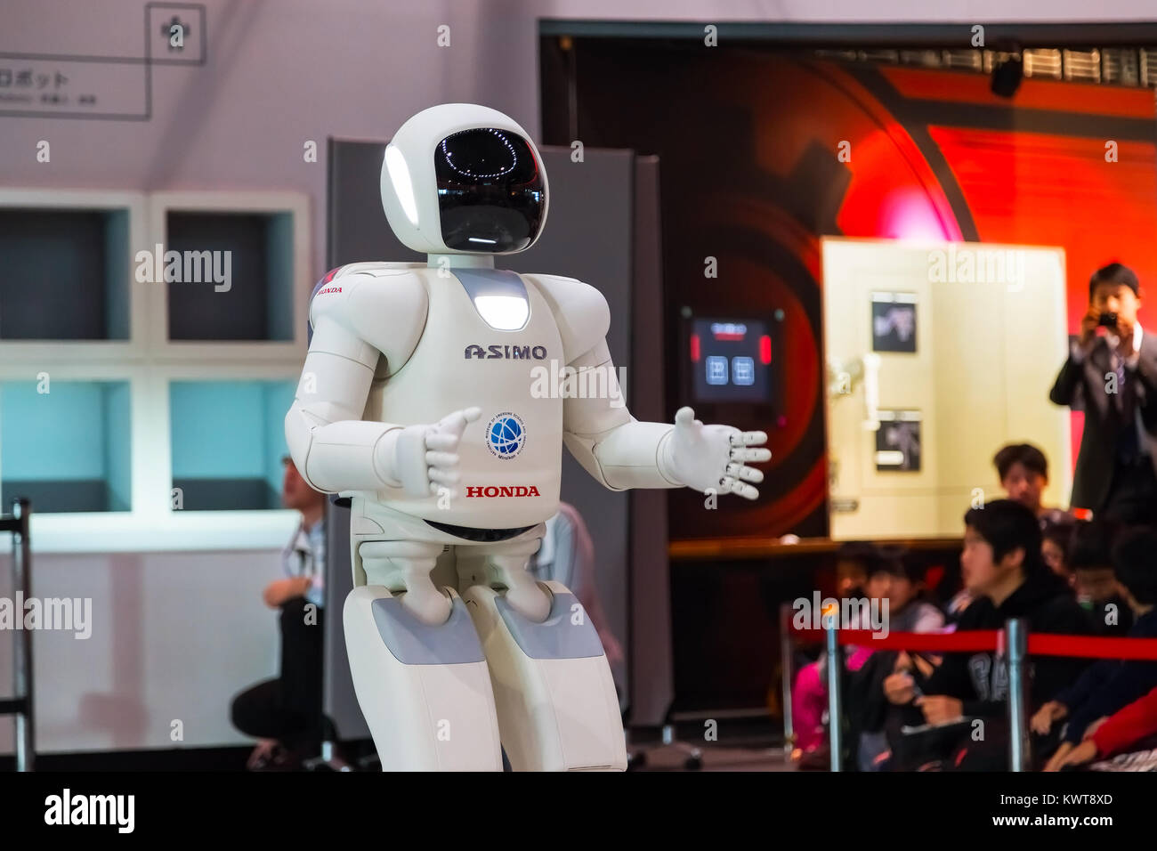 TOKYO, JAPAN - NOVEMBER 27 2015: Asimo, the humanoid robot created by ...