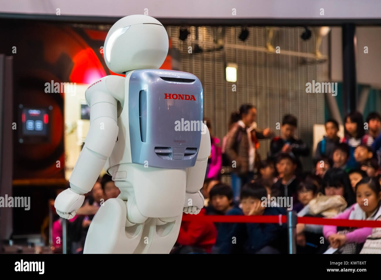 TOKYO, JAPAN - NOVEMBER 27 2015: Asimo, the humanoid robot created by ...