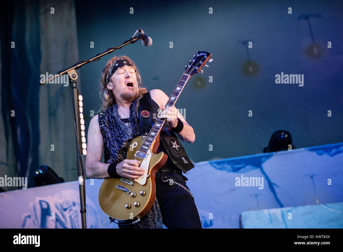 The English heavy metal band Iron Maiden performs a live concert at the ...