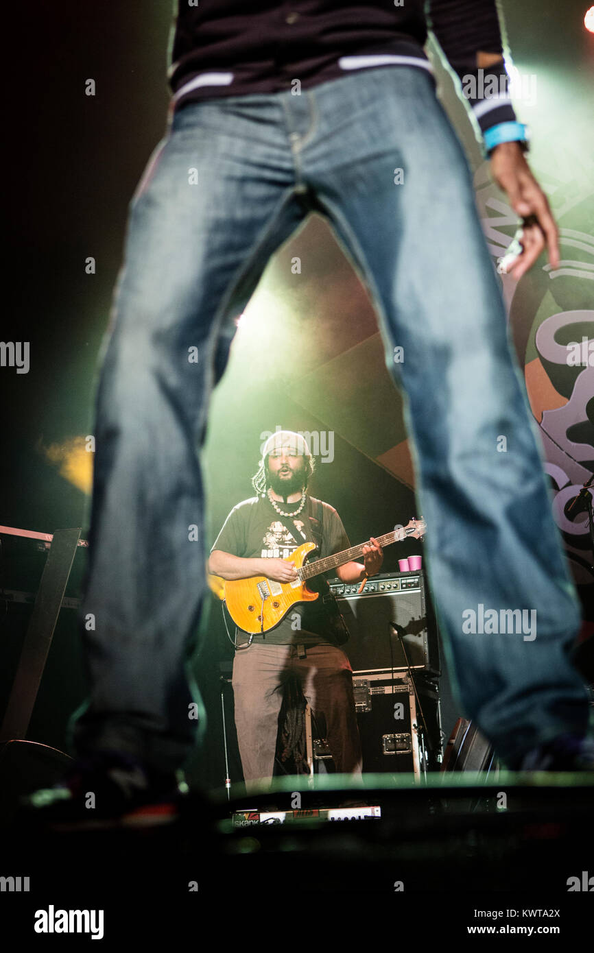 The Jamaican reggae singer and musician Junior Kelly (R) performs a ...