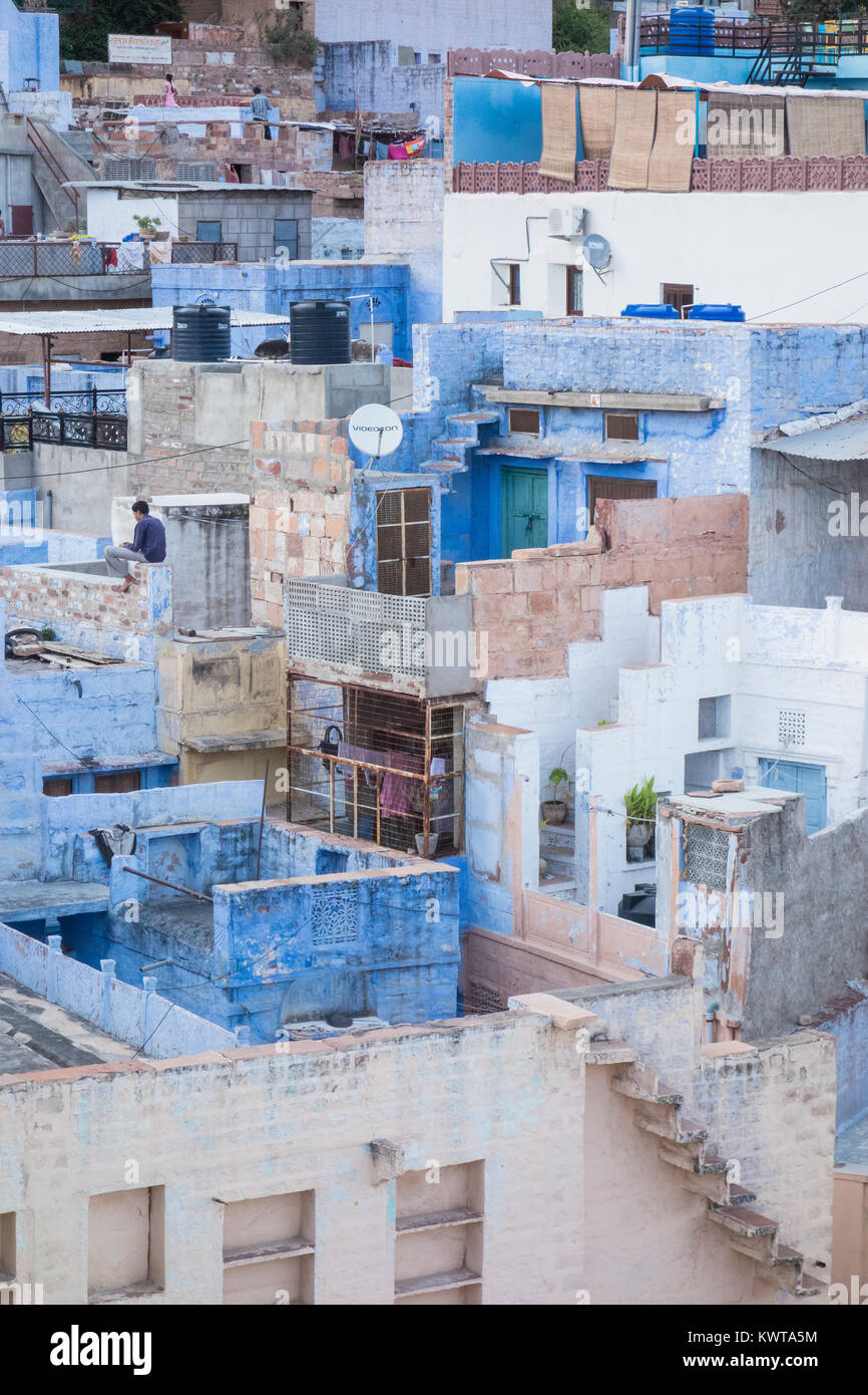 Haphazard jumble of buildings in Jodhpur (the blue city) resemble at ...
