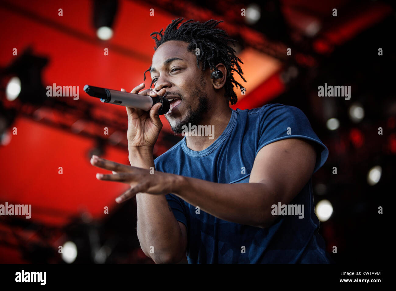 The American rapper and lyricist Kendrick Lamar performs a live concert ...