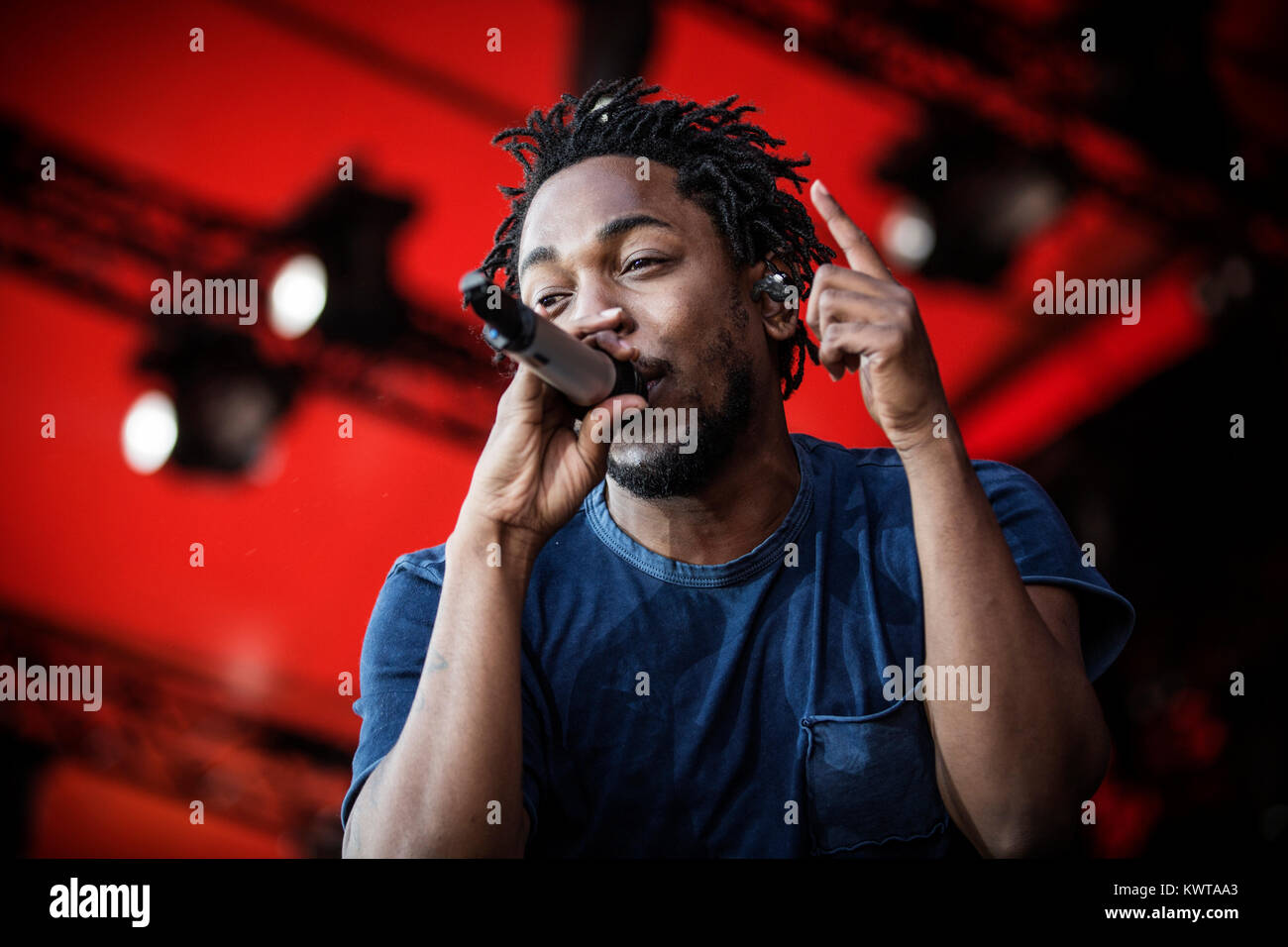 The American rapper and lyricist Kendrick Lamar performs a live concert ...